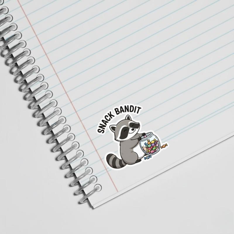 Snack Raccoon Tiny Snack Bandit Sticker - Raccsy